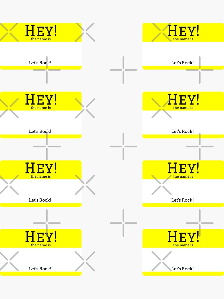 "Hey Name Tags" Sticker for Sale by cutieotter | Redbubble