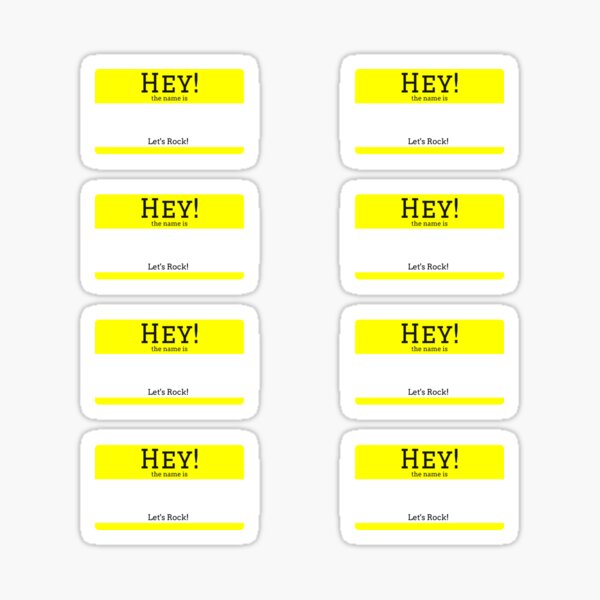 "Hey Name Tags" Sticker for Sale by cutieotter | Redbubble