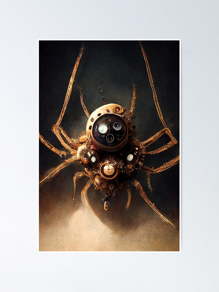 "Steampunk Spider" Poster for Sale by FantasyAI | Redbubble