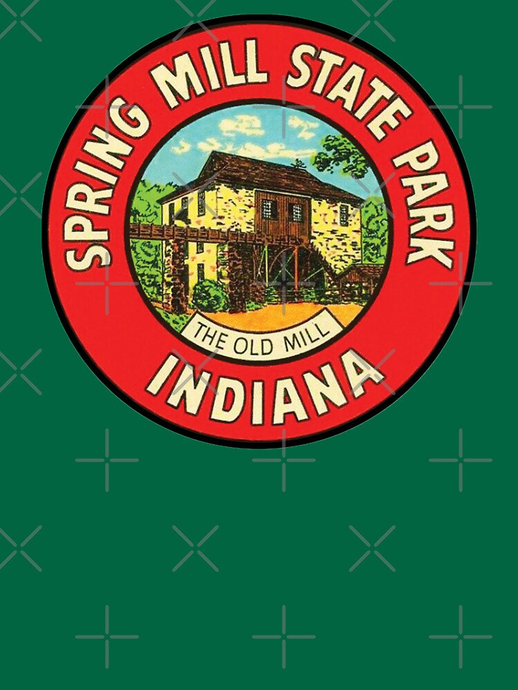 "Vintage Spring Mill State Park, The Old Mill, Indiana 00417" T-shirt ...