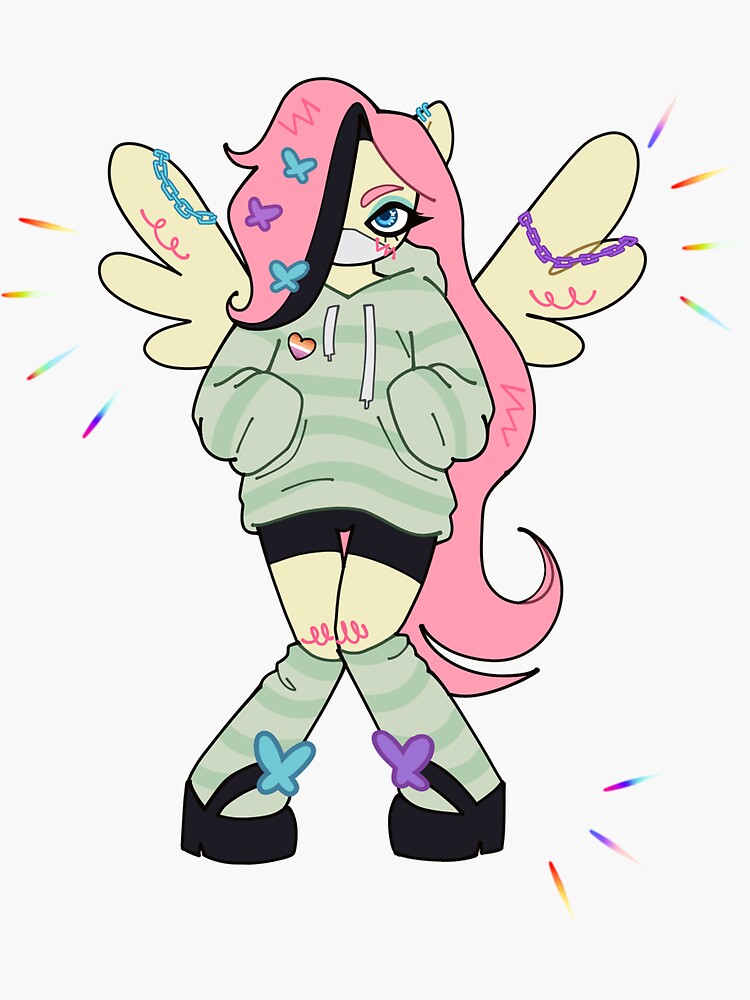 "emo fluttershy mlpeg (no background)" Sticker for Sale by josucks ...