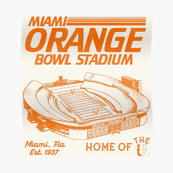 "Miami Orange Bowl Stadium Retro Defunct Football" Poster for Sale by ...