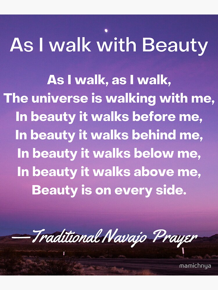 "As I Walk with Beauty Navajo Prayer" Sticker for Sale by mamichnya ...
