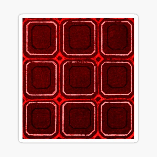 "Japanese Red square pattern | Vintage Woodblock Print" Sticker for ...