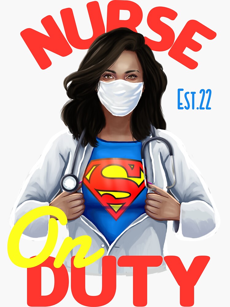 "NURSE ON DUTY" Sticker for Sale by GAADesignz | Redbubble