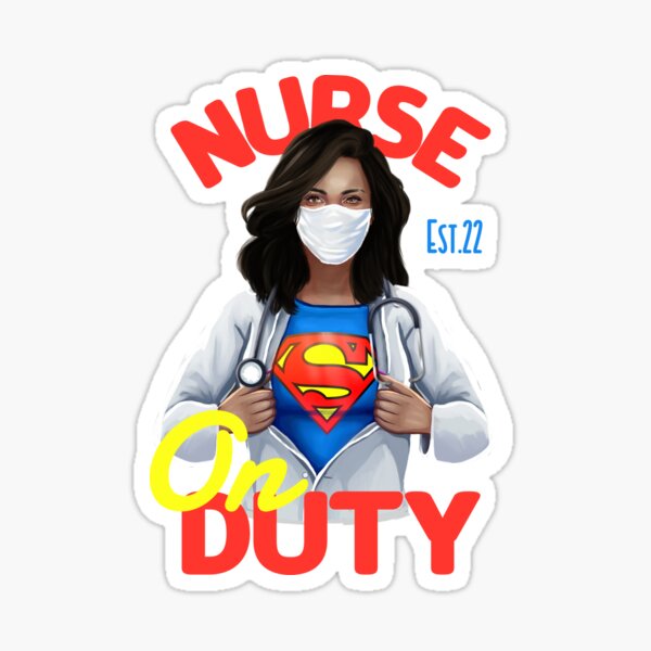 "NURSE ON DUTY" Sticker for Sale by GAADesignz | Redbubble
