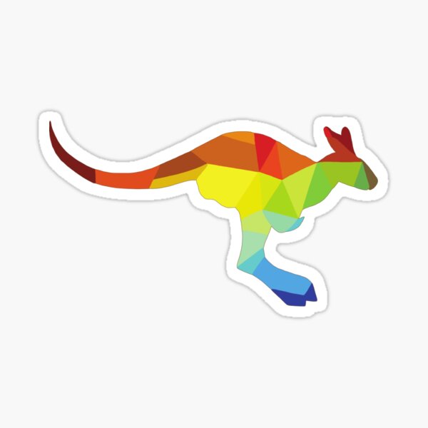 "Colorful kangaroo" Sticker for Sale by Thegrumpydwarf | Redbubble