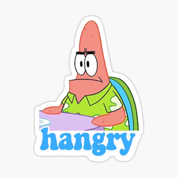 "Hangry Patrick Star Cute VSCO Aesthetic Meme" Sticker for Sale by ...