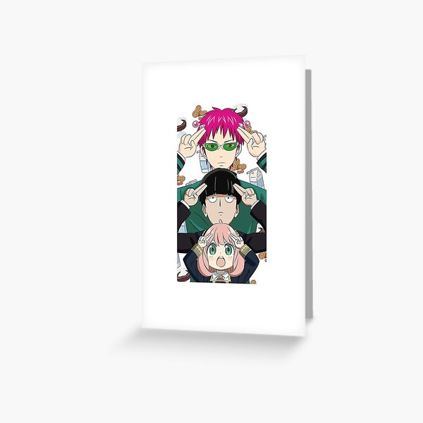 "Anya Forger Saiki K Mob Psycho Psychic Trio" Greeting Card for Sale by ...