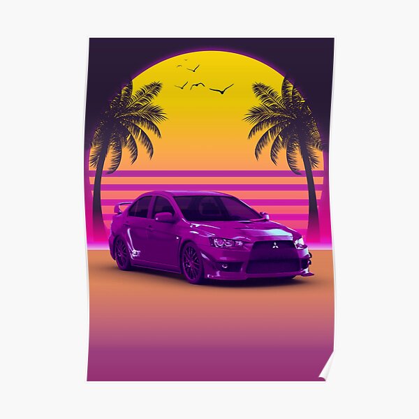"Lancer evolution car retro" Poster for Sale by Hartono92 | Redbubble