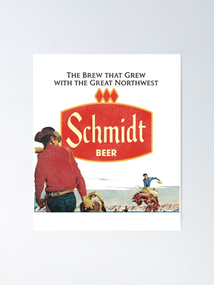 "Schmidt Beer Retro Defunct Cowboy Nature Scene" Poster for Sale by ...