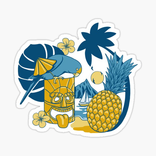 "Retro Hawaii " Sticker for Sale by Elenanaylor | Redbubble