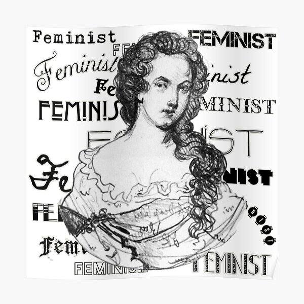 "Feminism in Black & White - Aphra Behn (v1)" Poster for Sale by ...