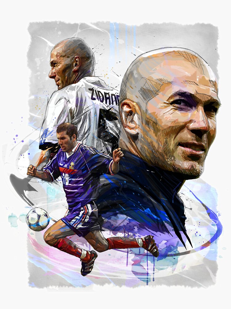 "Illustration Zidane Art" Sticker for Sale by JoaquinAati | Redbubble