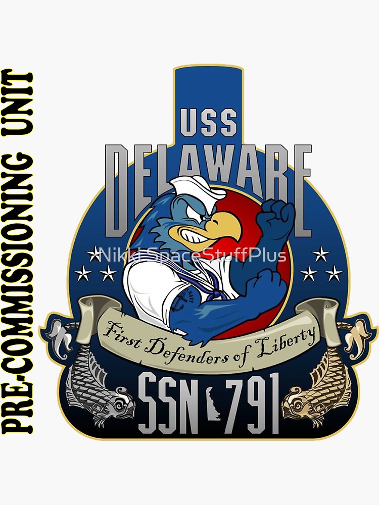 "PCU Delaware (SSN-791) Crest for Light Colors" Sticker for Sale by ...