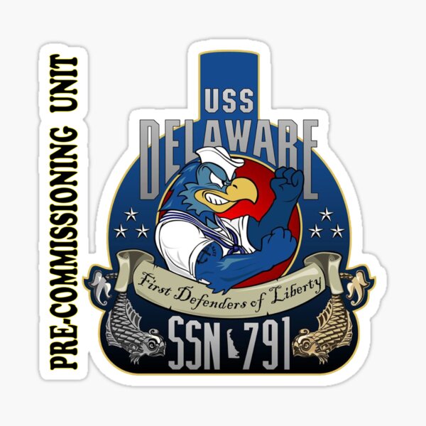 "PCU Delaware (SSN-791) Crest for Light Colors" Sticker for Sale by ...