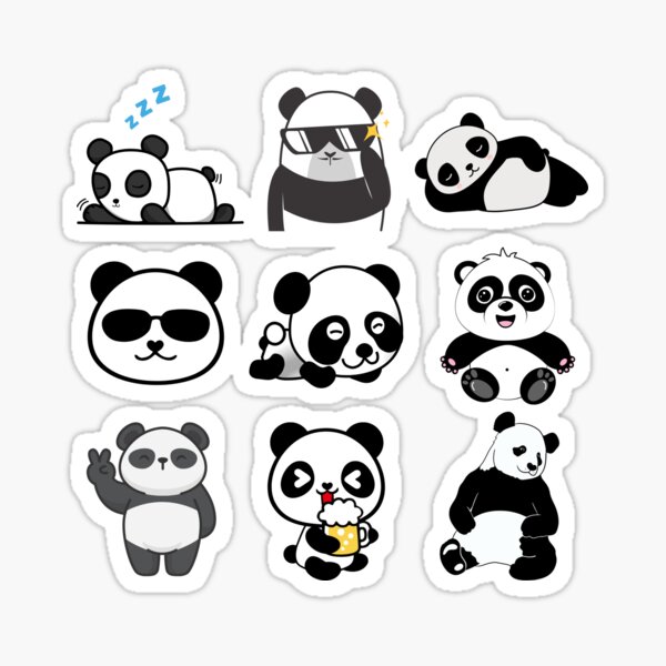 "Cute Pandas" Sticker for Sale by CoolDesignUSA | Redbubble