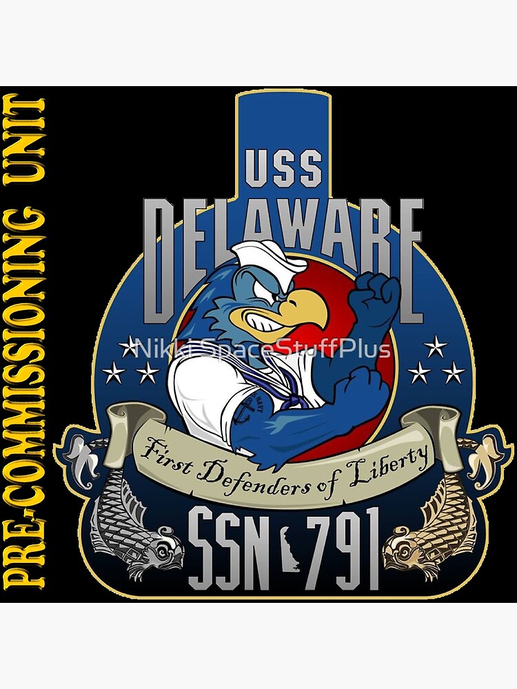 "PCU Delaware (SSN-791) Crest for Dark Colors" Art Print by ...