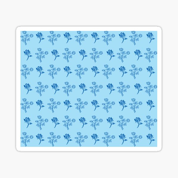 "Cobalt Blue Roses Pattern On Light Blue Background" Sticker for Sale ...