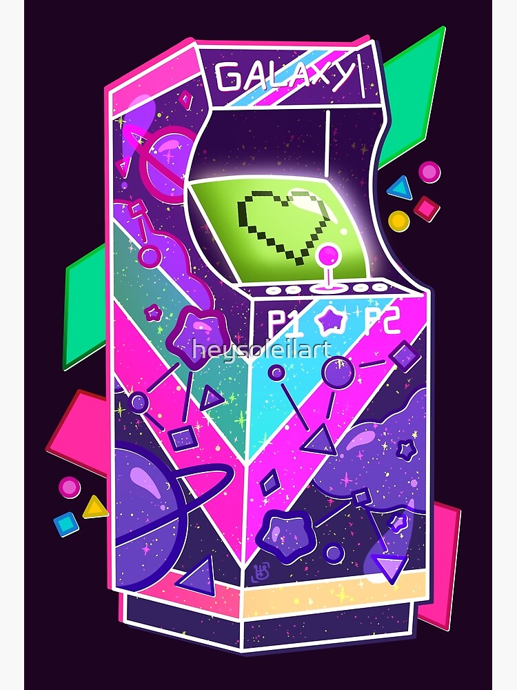 "Neon Galaxy Retro Arcade Cabinet" Poster for Sale by heysoleilart ...