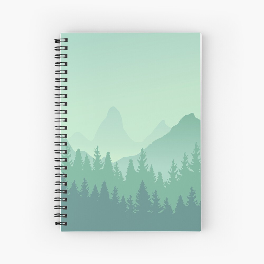 "forest pastel color silhouette" Spiral Notebook for Sale by ...