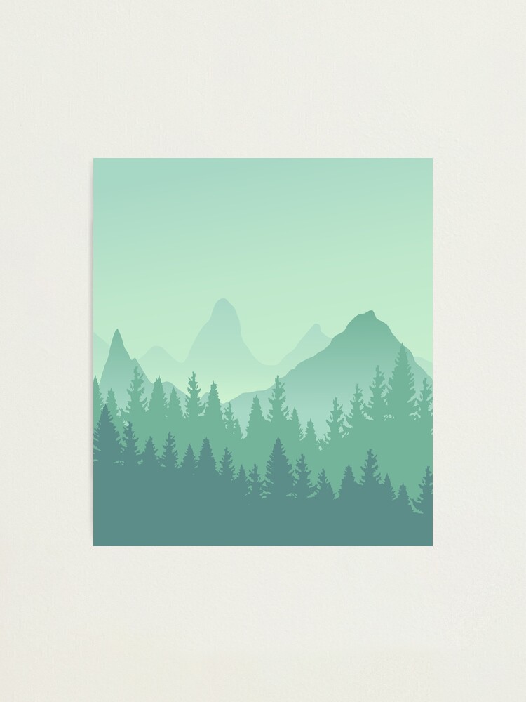"forest pastel color silhouette" Photographic Print for Sale by ...