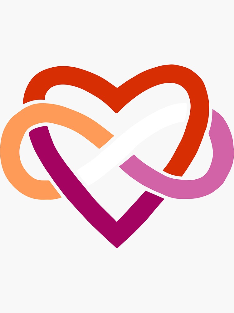 "Lesbian Heart Infinity Pride" Sticker for Sale by RobbiDesign | Redbubble