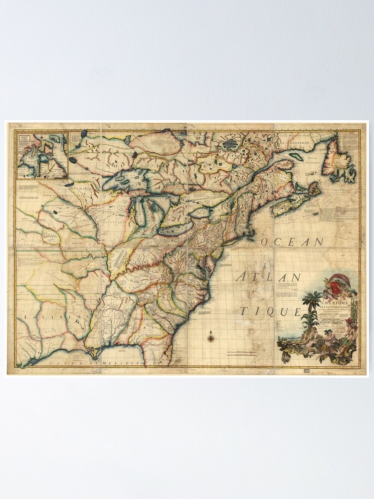 "Map of North America (1777)" Poster by allhistory | Redbubble