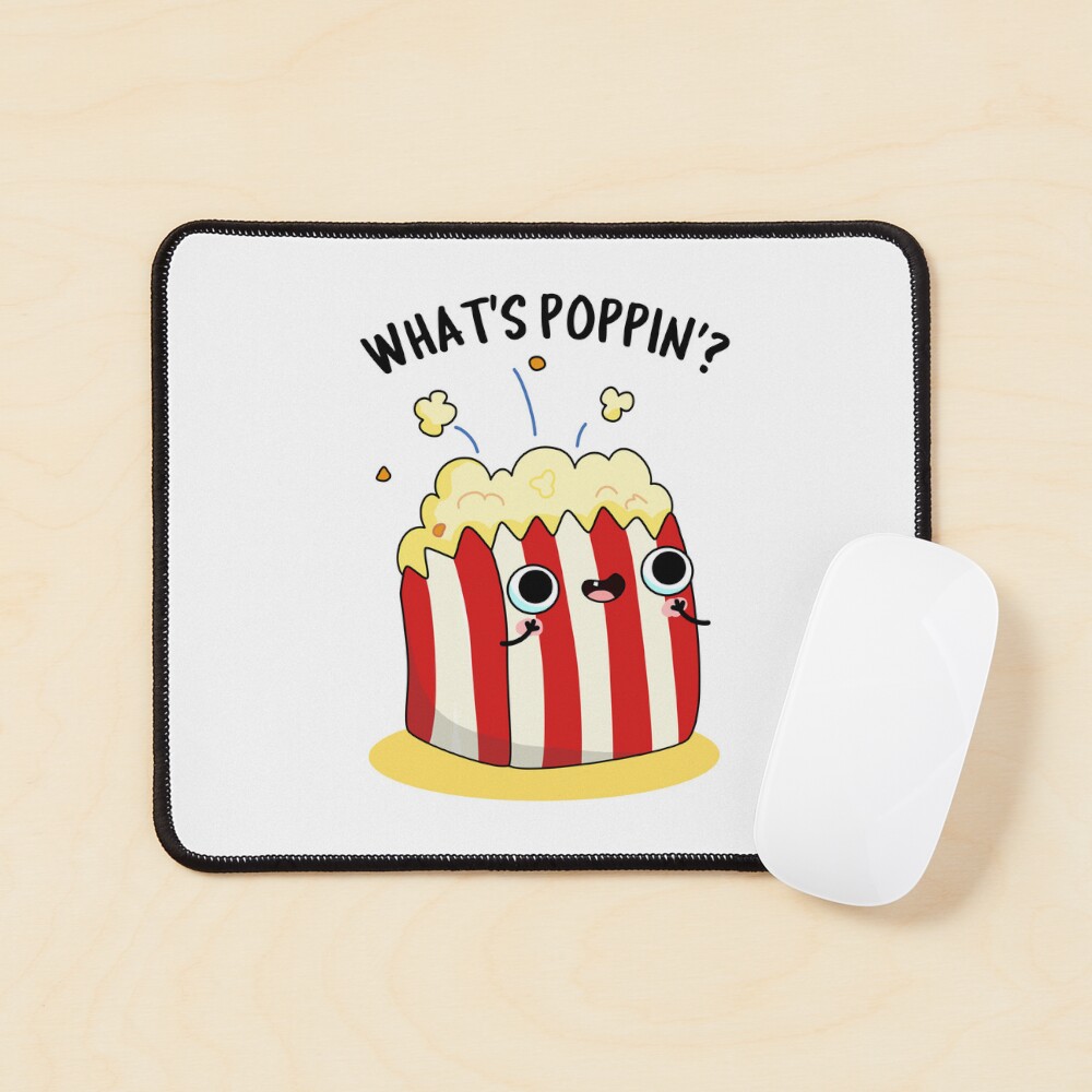 "What's Poppin Funny Popcorn Puns " Sticker for Sale by punnybone ...
