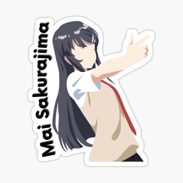 "Mai Sakurajima " Sticker for Sale by WaifuCenter | Redbubble