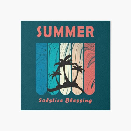"Summer Solstice Blessing with palms in vintage stripes background 2 ...