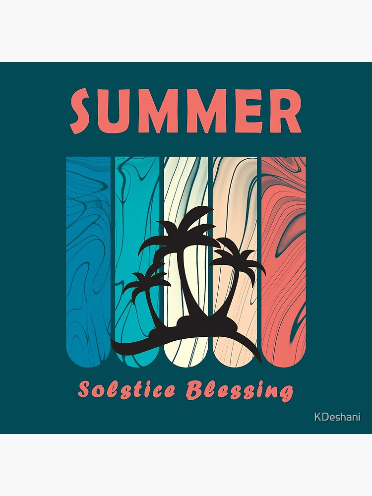 "Summer Solstice Blessing with palms in vintage stripes background 2 ...