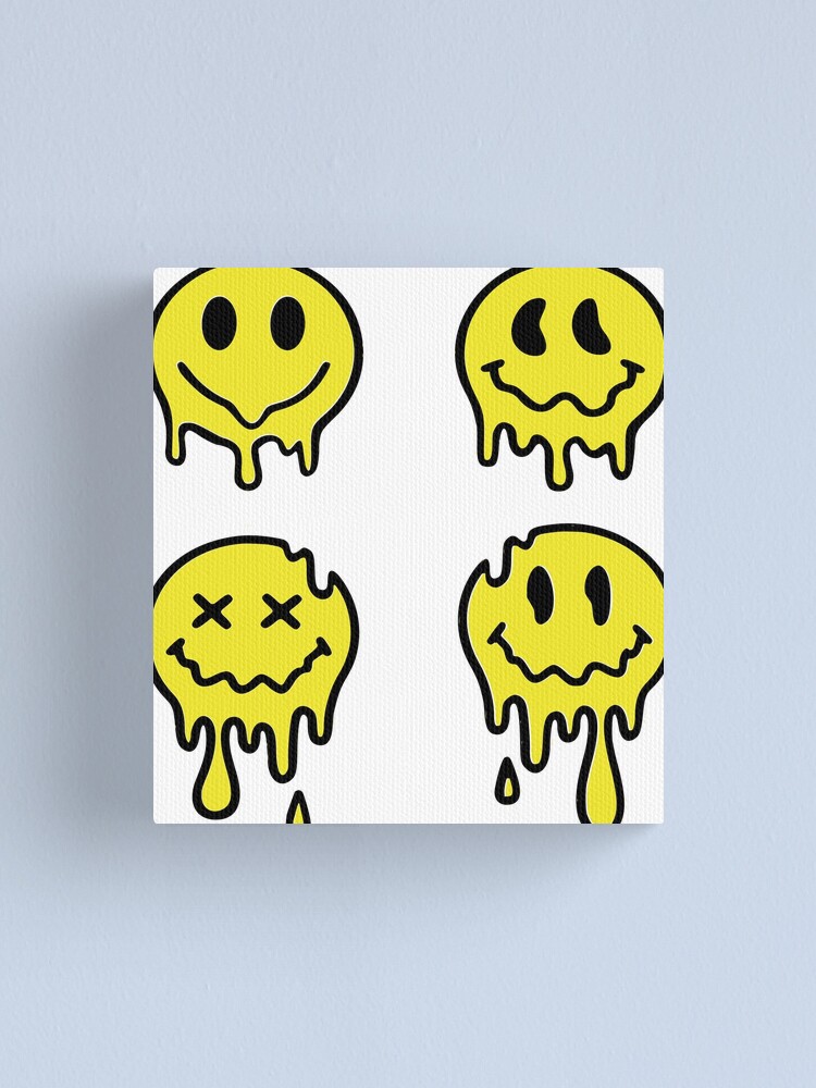 "Smiley Face Melting, Dripping Smiley Face" Canvas Print for Sale by ...