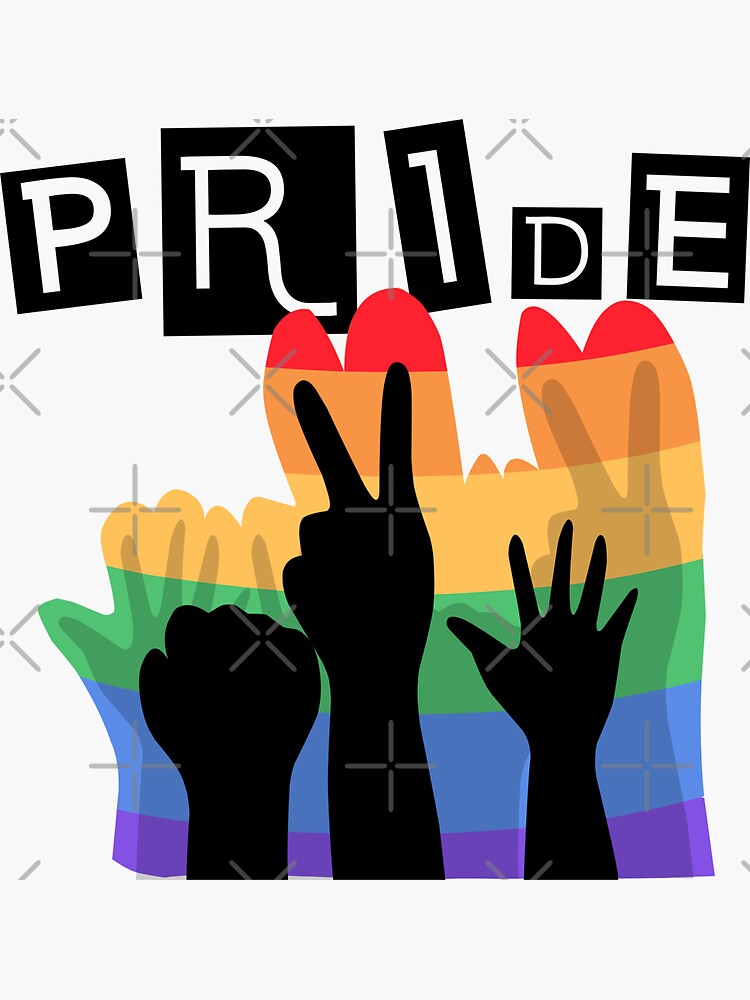 "Pride hands flag" Sticker for Sale by DG-vectors | Redbubble