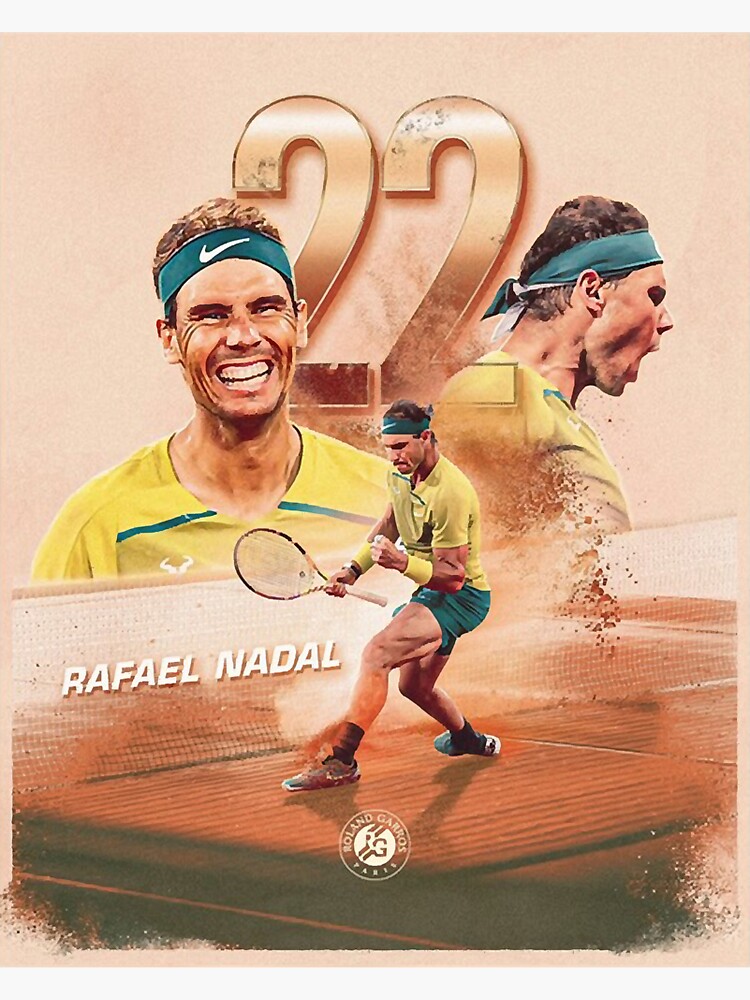 "Tennis Rafael Nadal 22 Grand Slam Poster" Sticker for Sale by ...
