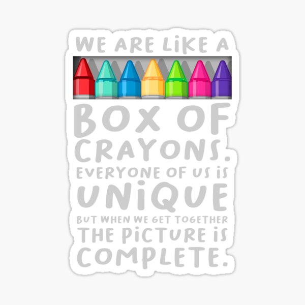 "Back To School Teacher We Are Like A Box Of Crayons Sweatshirt" Sticker for Sale by BogerZelma ...