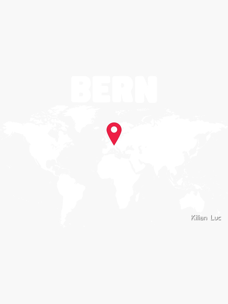 "Bern with world map" Sticker for Sale by KilianLuc | Redbubble