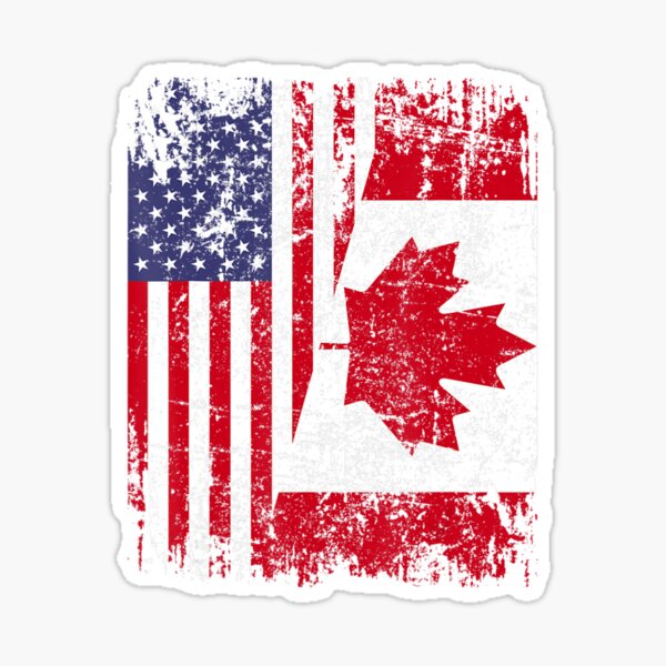 "Canadian Roots Half American Flag Canada" Sticker for Sale by GiaiTue ...