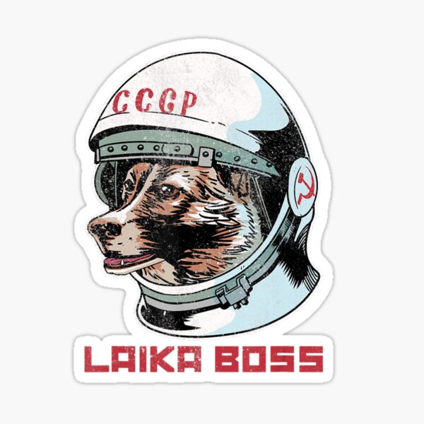 "Laika Boss Vintage Cccp Soviet Russia Ussr Space Dog" Sticker for Sale ...