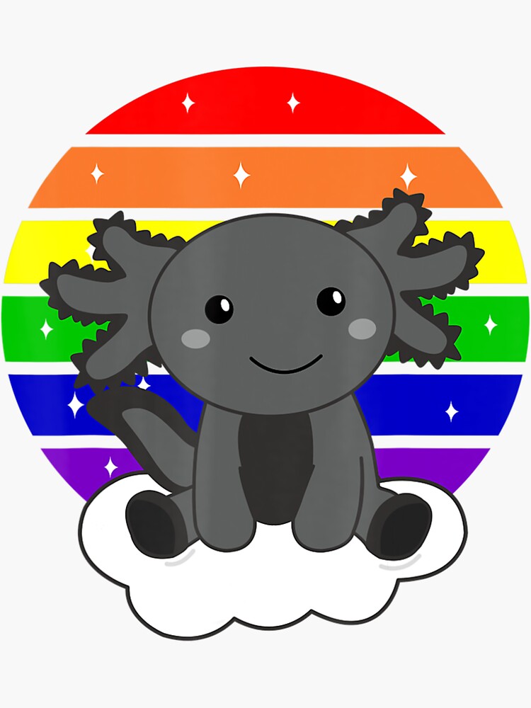 "Rainbow Sweet Axolotl S Dark Axolotl" Sticker for Sale by RoseBinn ...