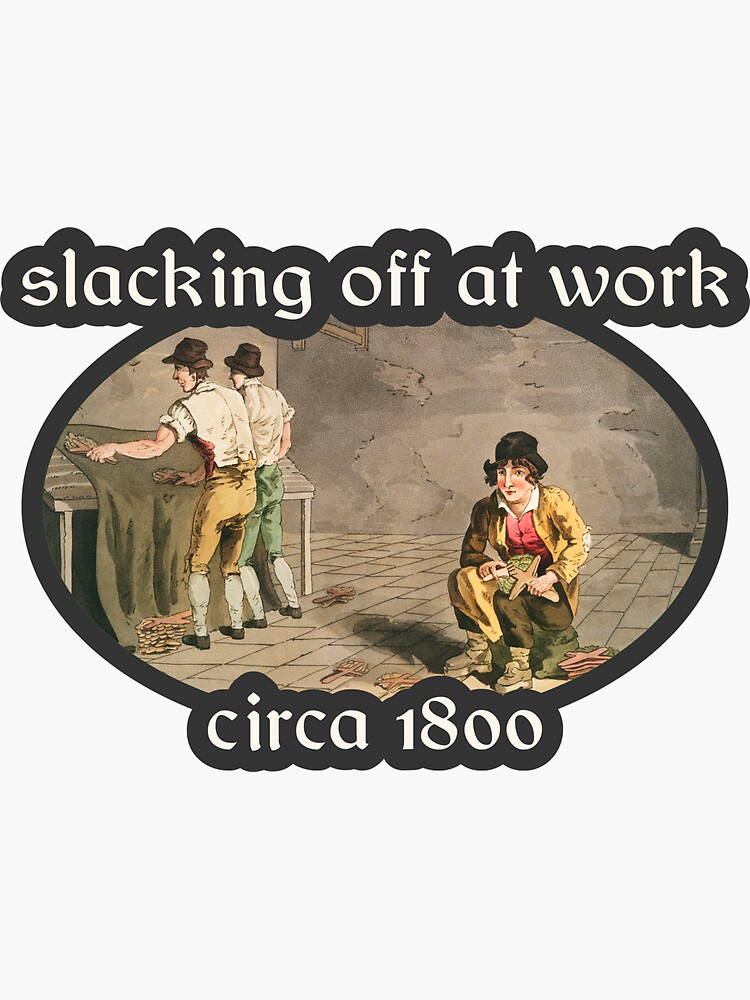 "Slacking Off At Work" Sticker for Sale by Wally-Bazoon | Redbubble