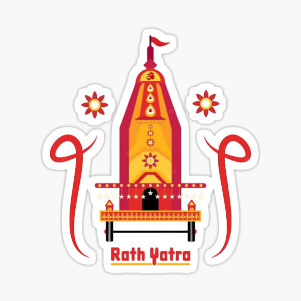 "Rath Yatra " Sticker for Sale by CoyoticTroubi | Redbubble