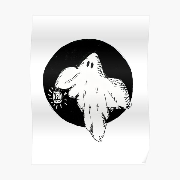 "Little Ghost with Lantern" Poster for Sale by Smetankinaart | Redbubble