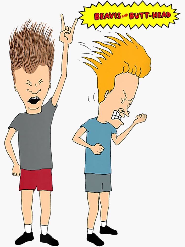 "Beavis and Butthead Rock The World Beavis and Butt-head E" Sticker for ...