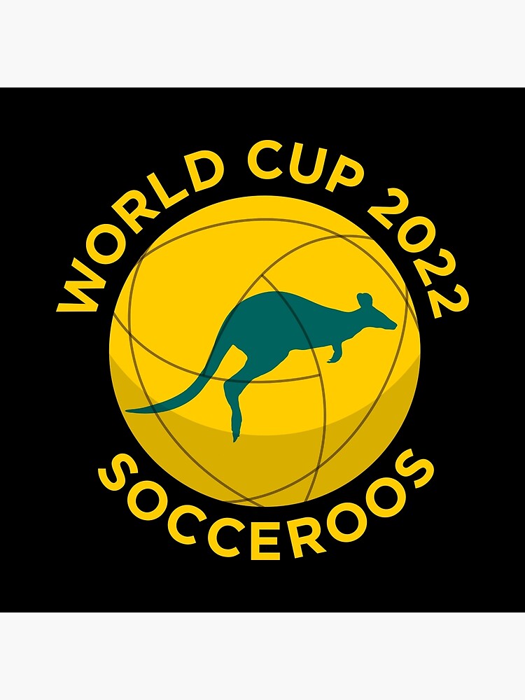 "World Cup 2022 Football - Australia Socceroos (Yellow Text on Black ...