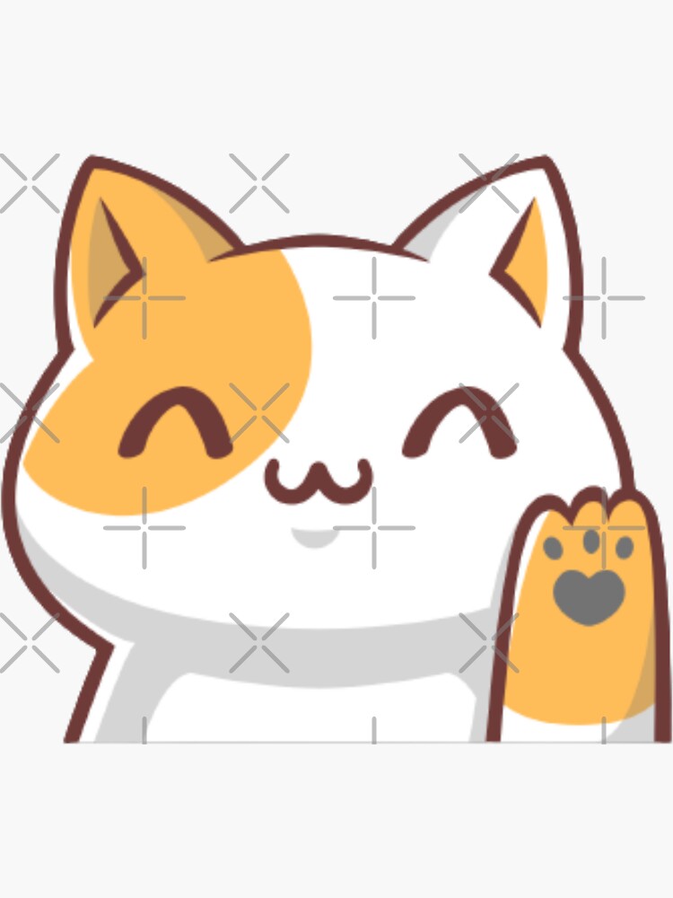 "cat waving hello" Sticker for Sale by Charaff | Redbubble