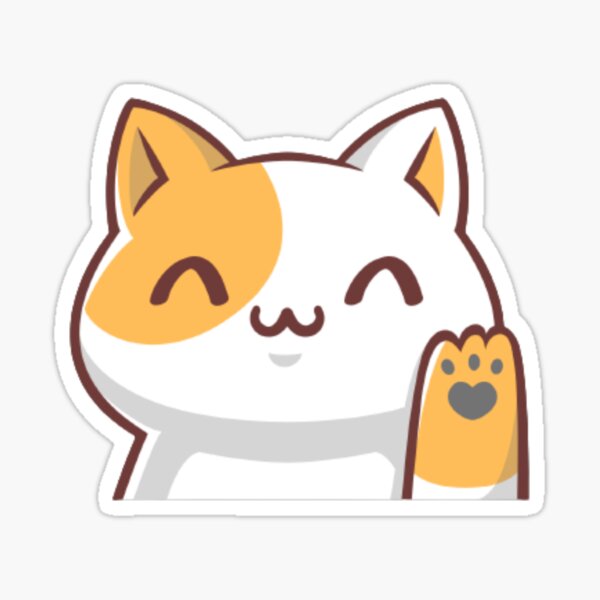 "cat waving hello" Sticker for Sale by Charaff | Redbubble
