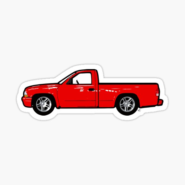 "Red 90s DD Truck" Sticker for Sale by MandyCarsArts | Redbubble