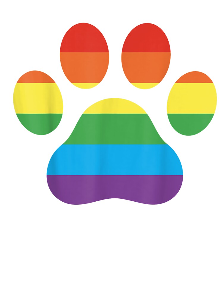 "Dog Paw Print LGBTQ Rainbow Flag Gay Pride Ally Dog Lover" Kids T ...