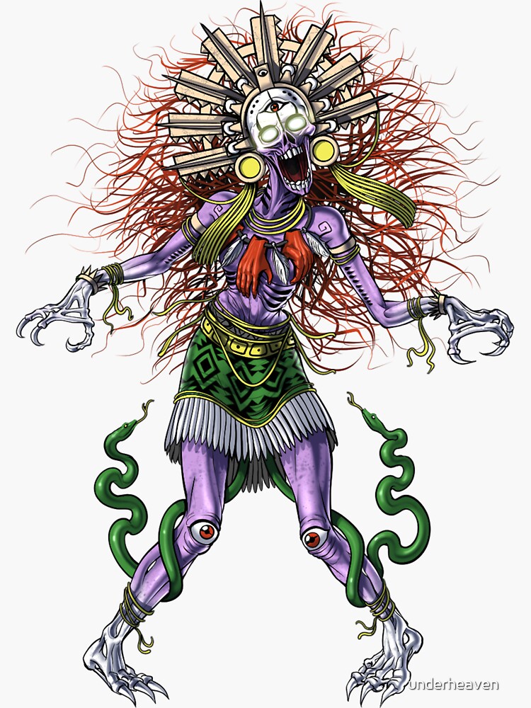 Pegatina «Deidad de la mitología azteca Tzitzimitl» de underheaven ...